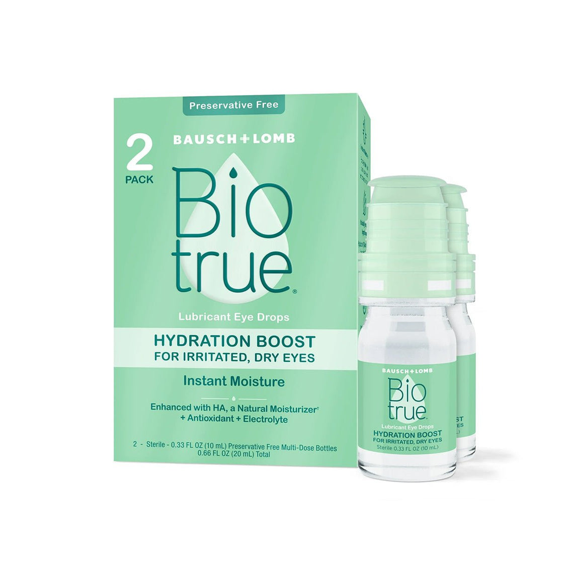 Biotrue Hydration Boost Eye Drops, 2 Pack, Soft Lens Safe – Dryeye Rescue