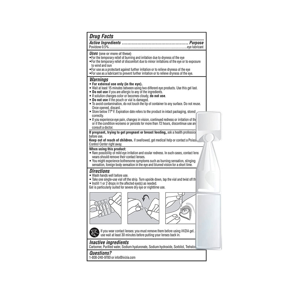 iVIZIA Eye Gel for Severe Dry Eye Relief, Preservative-Free