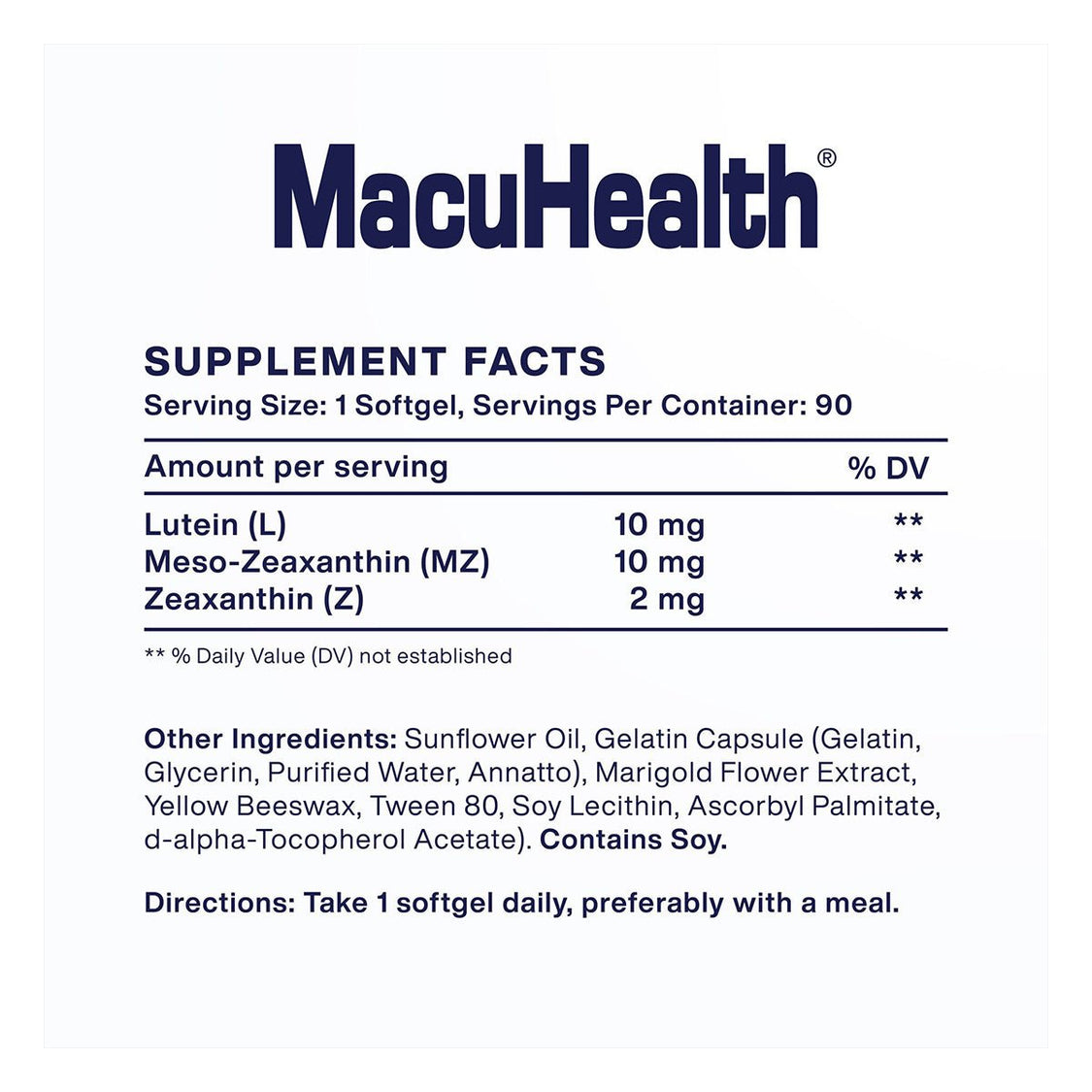 MacuHealth Eye Vitamins - Triple Carotenoid Formula (90 Softgels ...